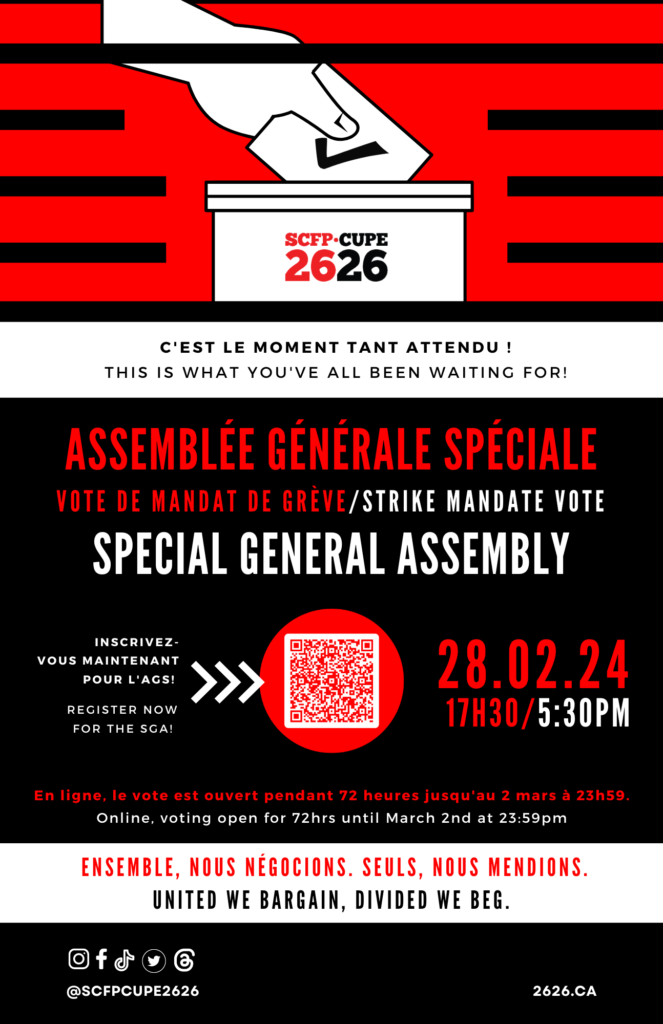 FLYER sga | SCFP-CUPE 2626